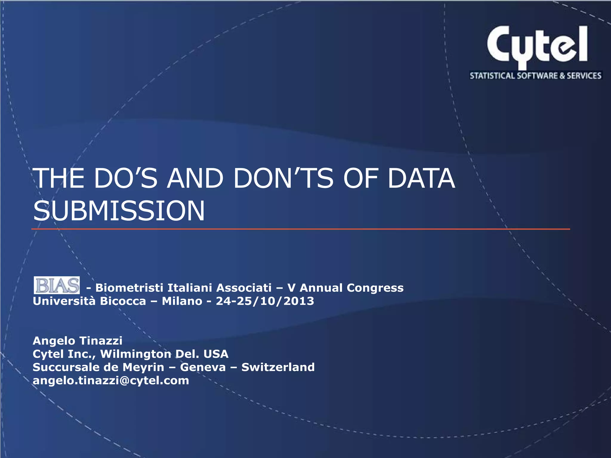 THE DO’S AND DON’TS OF DATA SUBMISSION | PDF