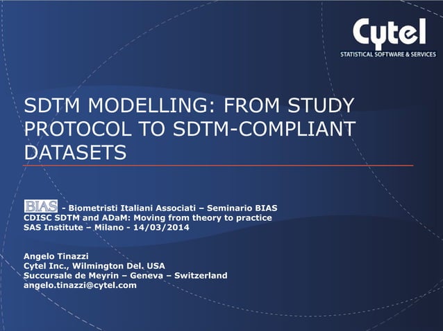 SDTM modelling: from study protocol to SDTM-compliant datasets | PPT | Databases | Computer ...