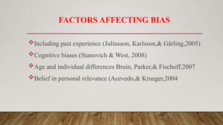 BIAS PRESENTATION IN RESEARCH METHODOLOGY MD GIRST YEAR | PPTX