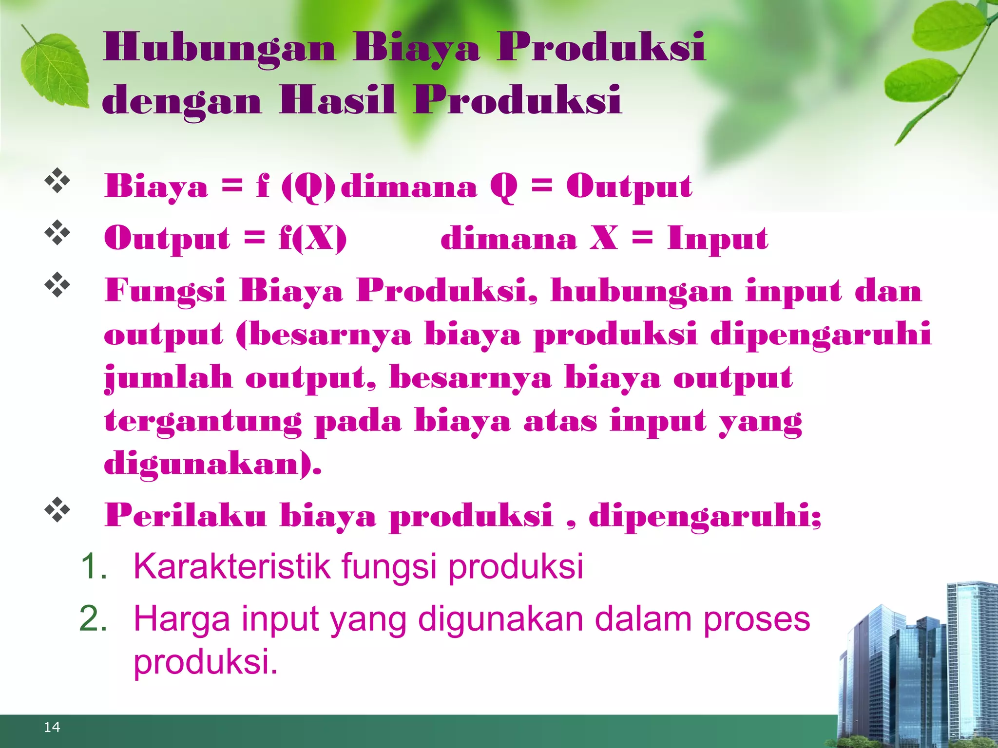 Biaya produksi presentasi | PPT
