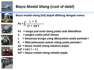 biaya modal (cost of capital) bagi perusahaan | PPT