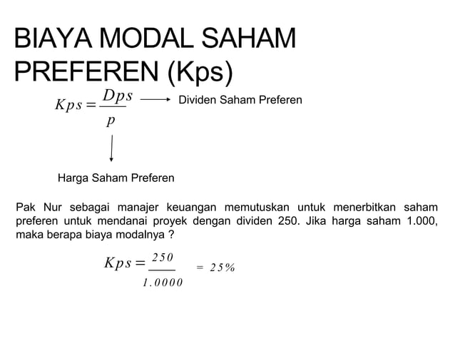 MANAJEMEN KEUANGAN MATERI MENGENAI BIAYA MODAL | PPTX