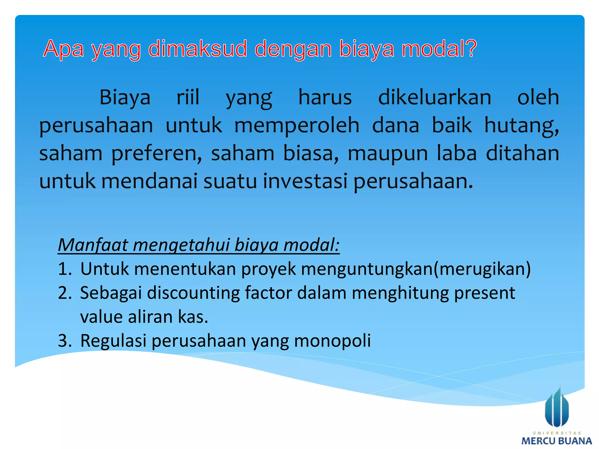 Biaya modal ppt ok | PPSX