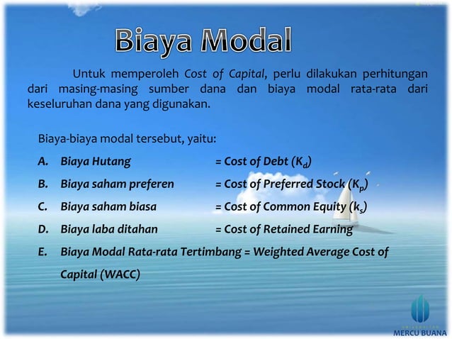 Biaya modal ppt ok | PPSX