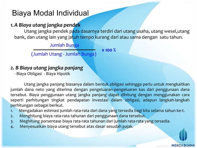 Biaya modal ppt ok | PPSX