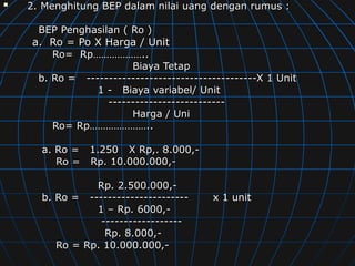 Biaya Cara mencari Break Event Point POWER POINT NEW.ppt