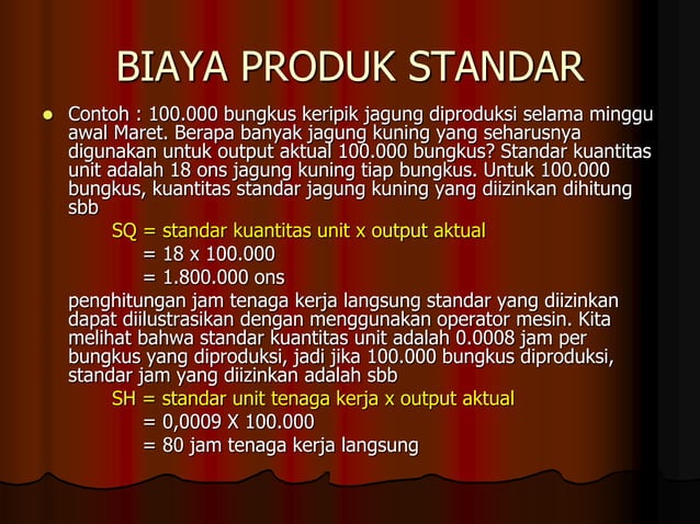 Biaya standar - akuntansi manajemen | PPTX