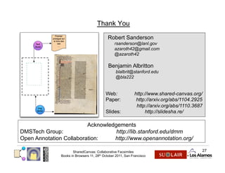 Books in Browsers / SharedCanvas: Collaborative Facsimiles | PPT