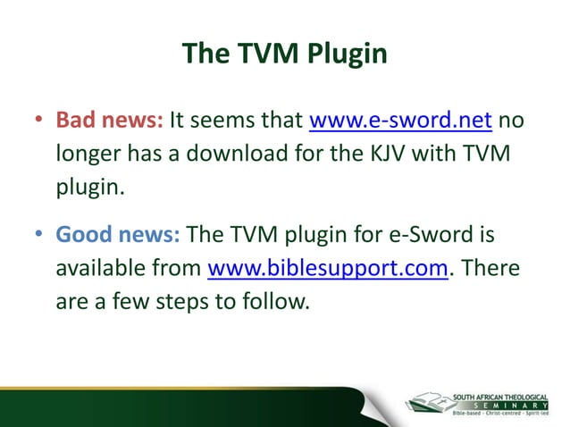 TVM for e-Sword | PPTX