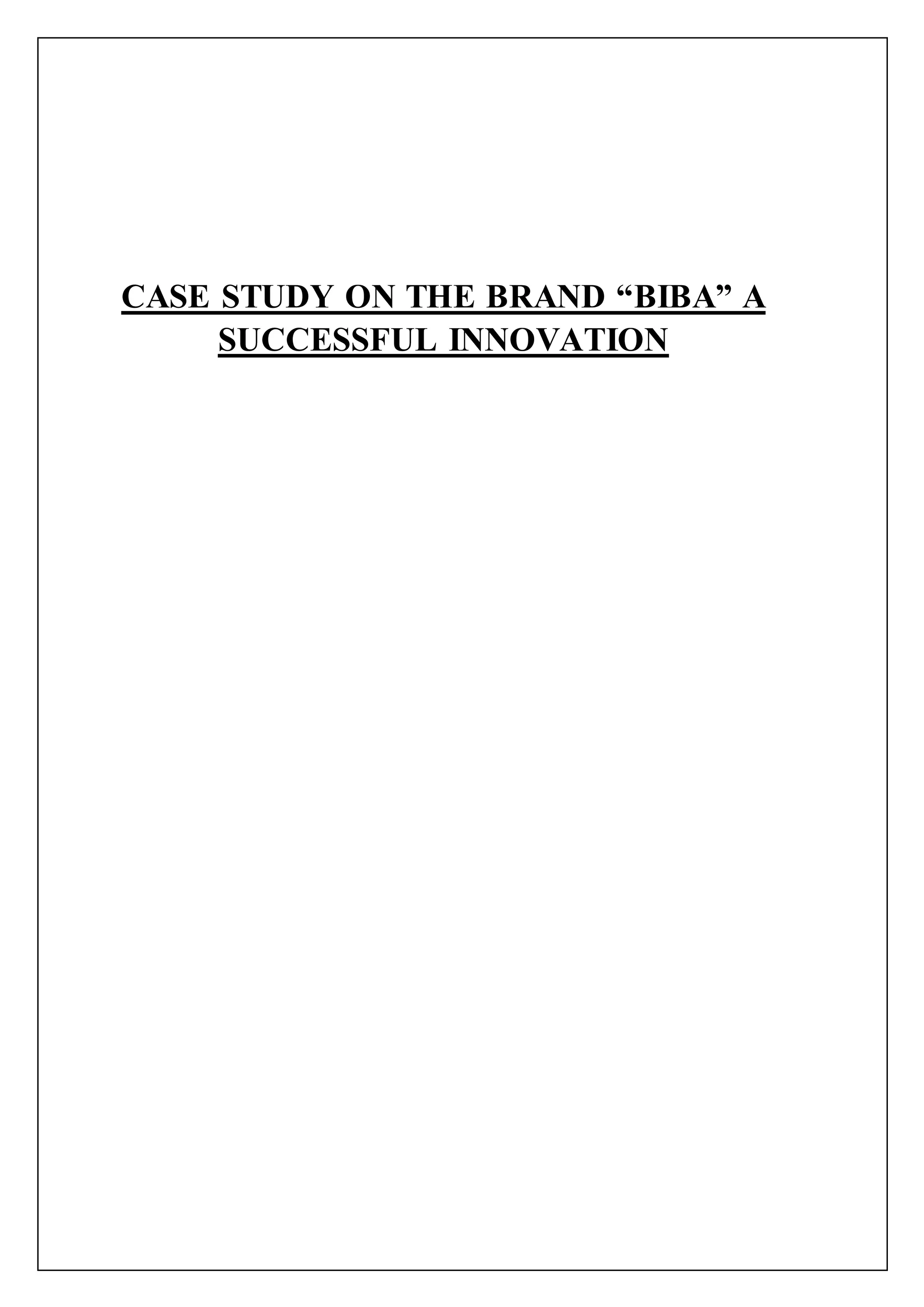 Biba final case study for competition | DOCX