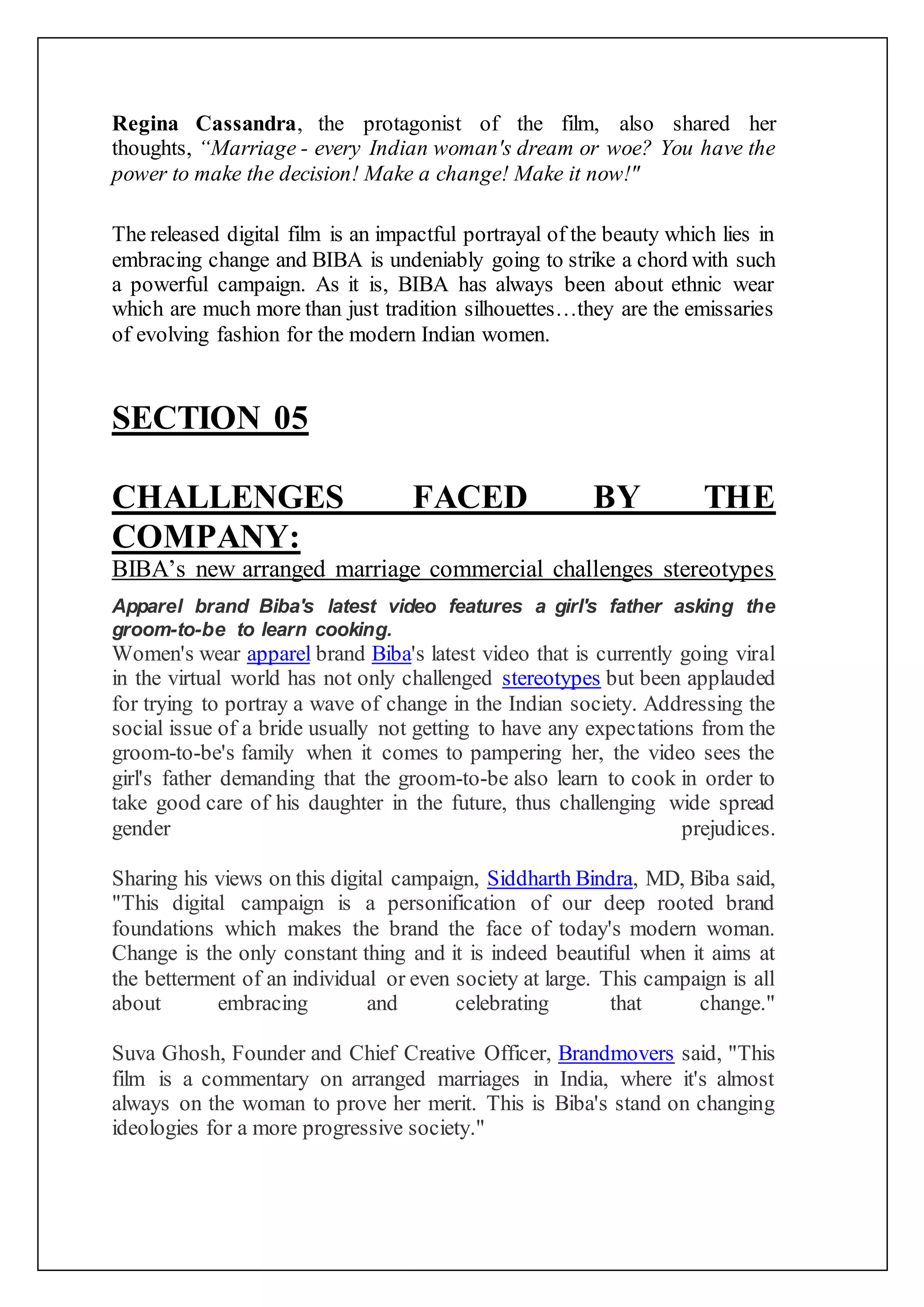 Biba final case study for competition | DOCX