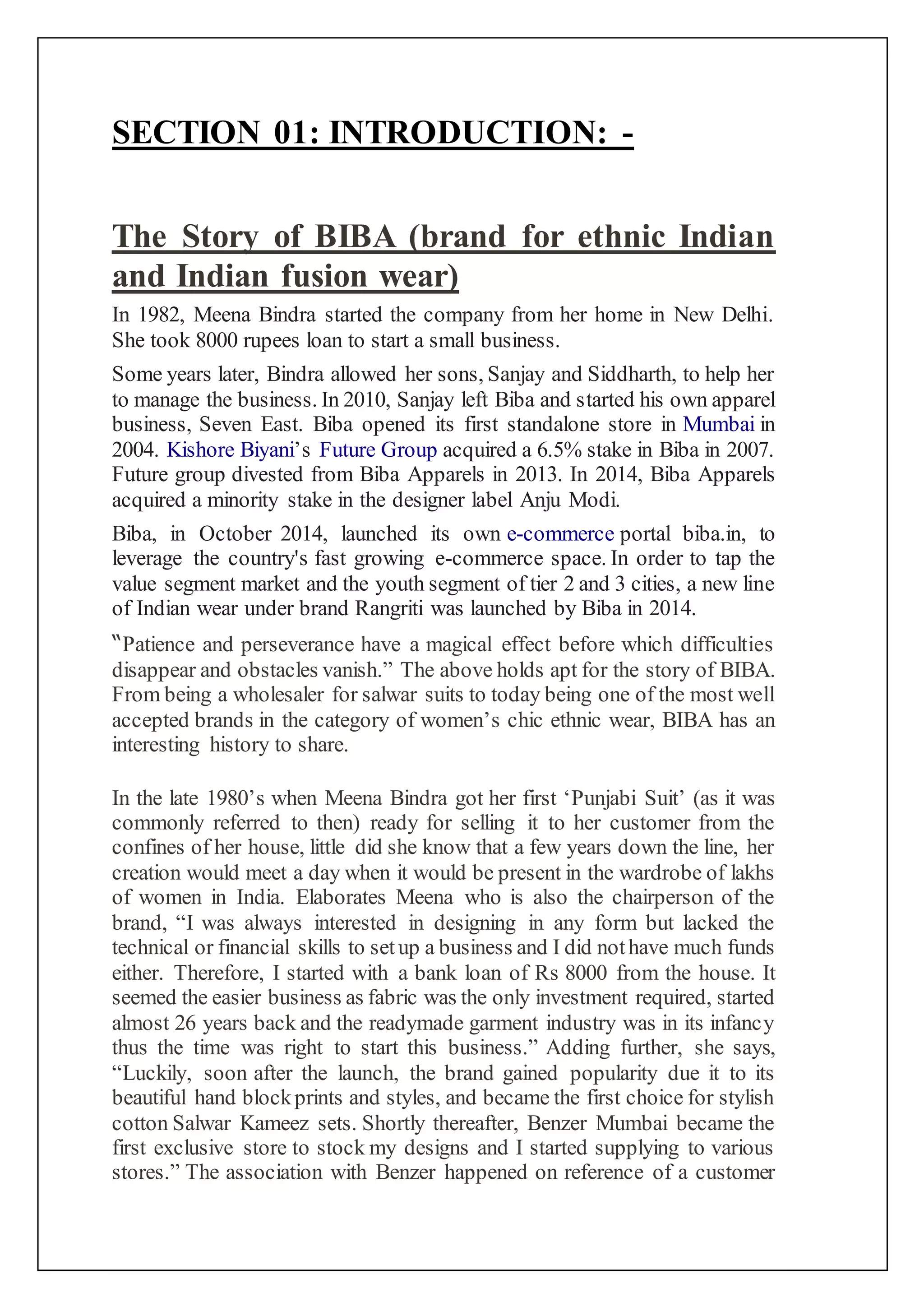 Biba final case study for competition | DOCX