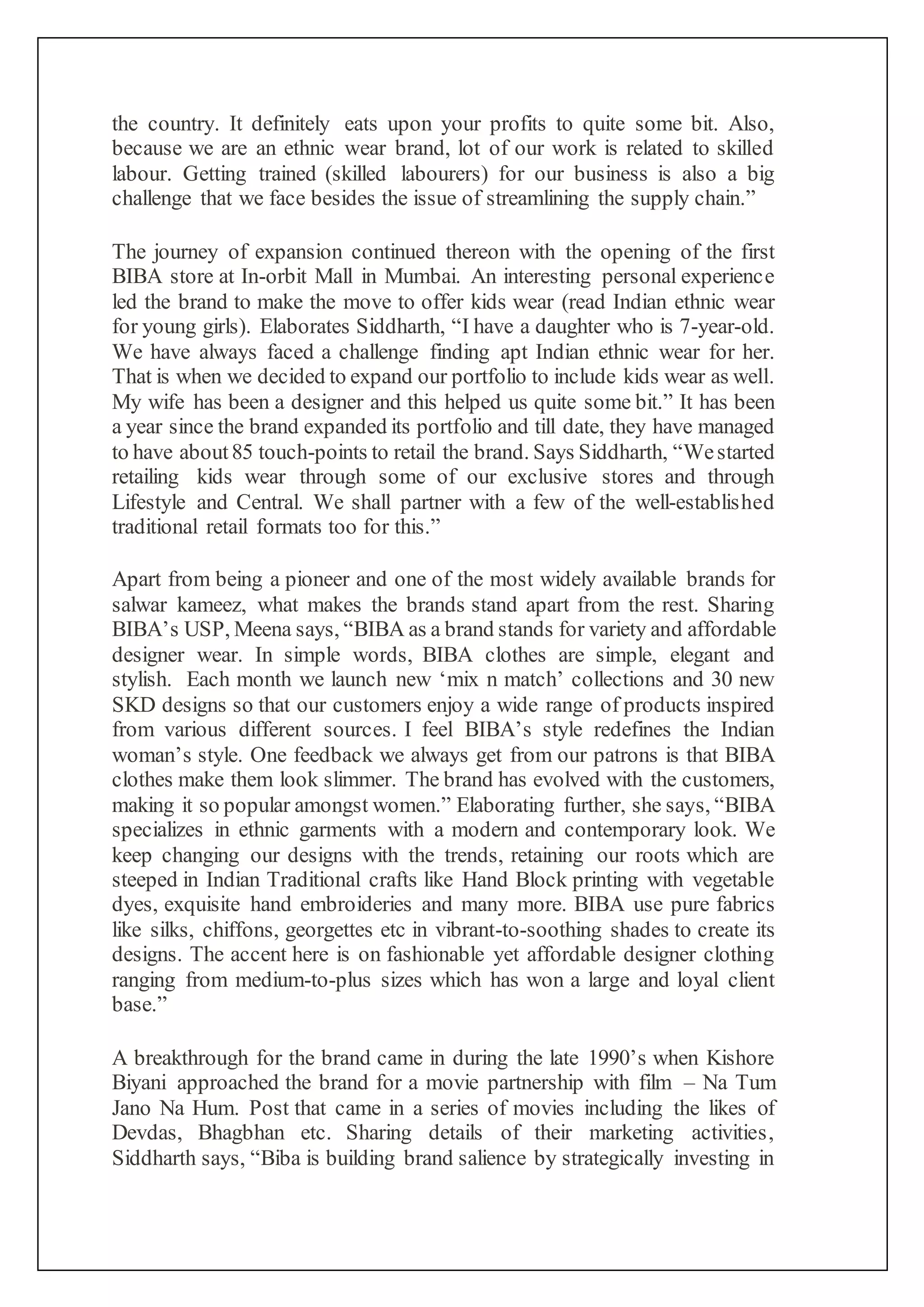 Biba final case study for competition | DOCX