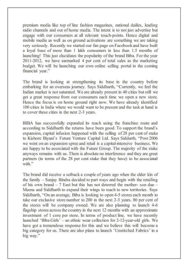 Biba final case study for competition | DOCX