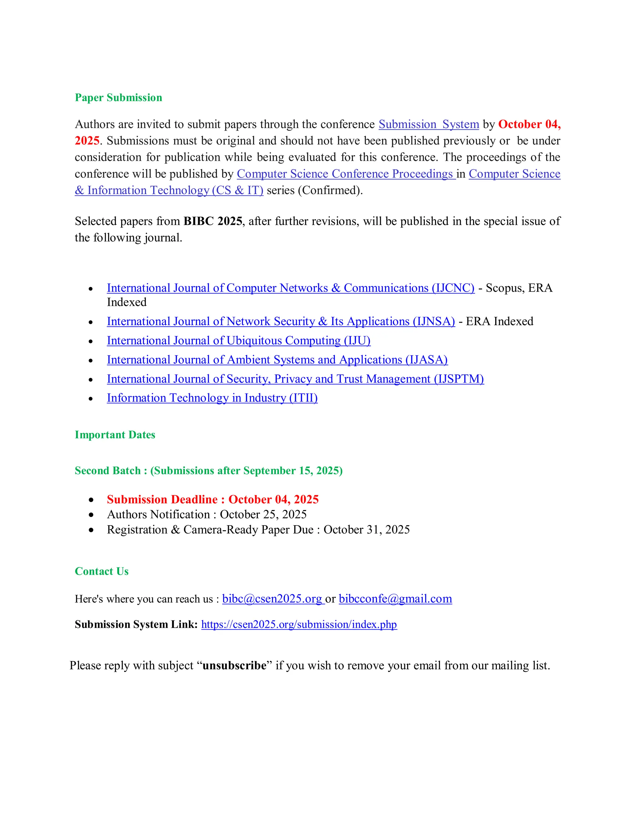 6th International Conference on Big Data, IOT and Blockchain (BIBC 2025 ...