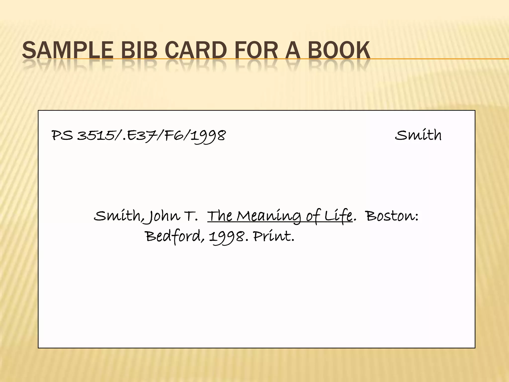 Bib cards | PPTX