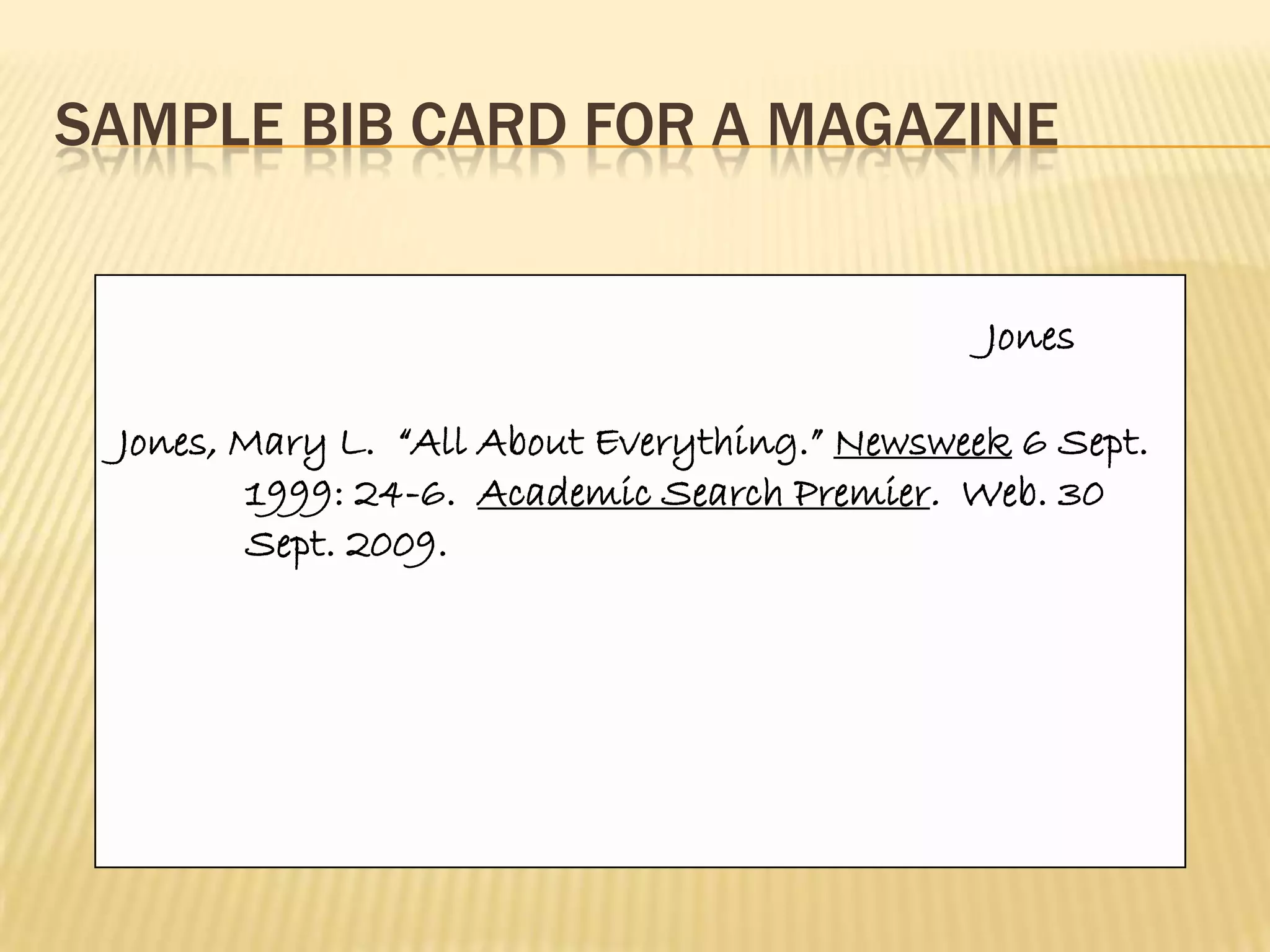 Bib cards | PPTX