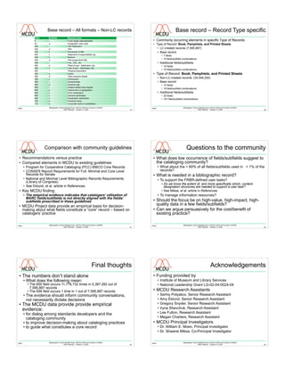 Tillett, Hillmann, and Moen, "Bibliographic Control Alphabet Soup: AACR ...