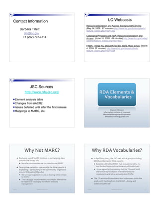 Tillett, Hillmann, and Moen, "Bibliographic Control Alphabet Soup: AACR ...