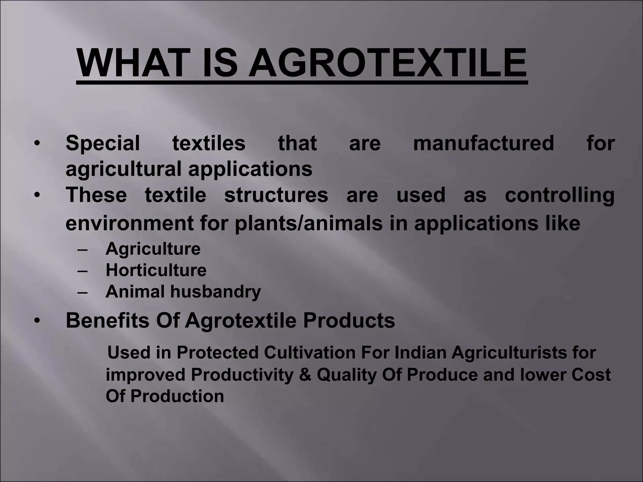 Agriculture textiles | PPT