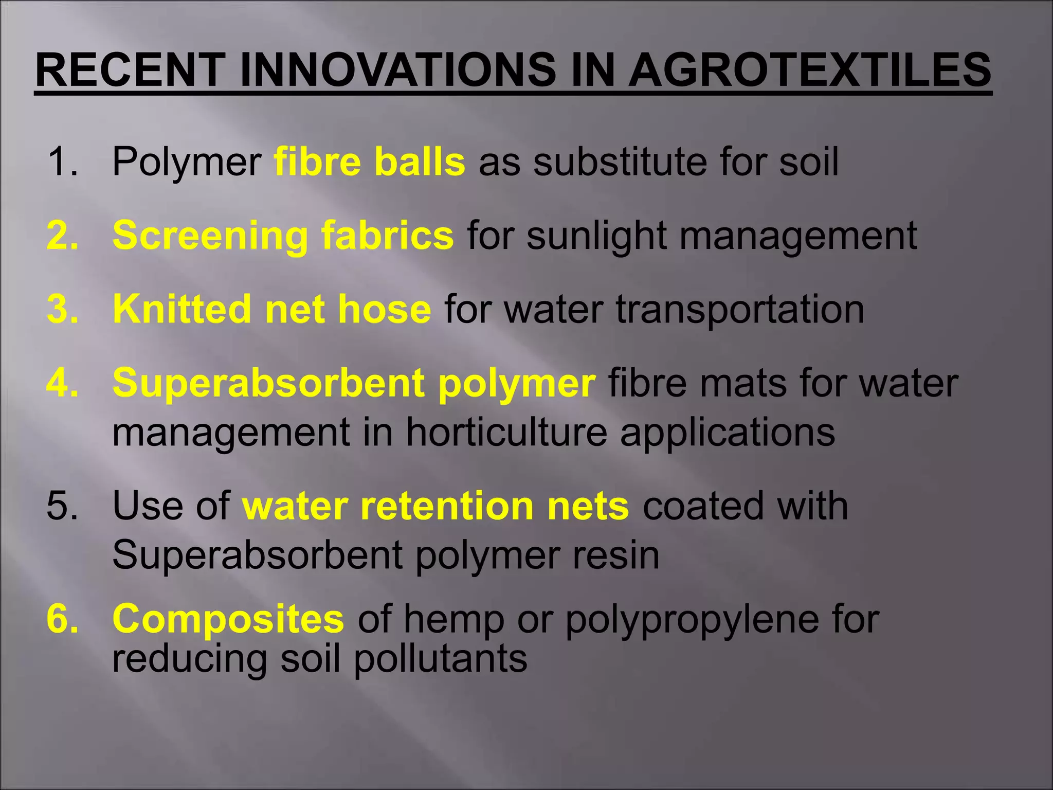 Agriculture textiles | PPT