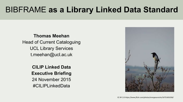 BIBFRAME as a Library Linked Data Standard | PPT