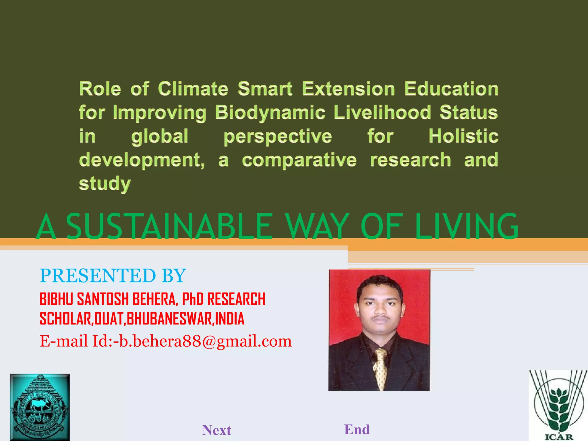 Bibhu santosh behera,ouat,bhubaneswar climate smart | PPT