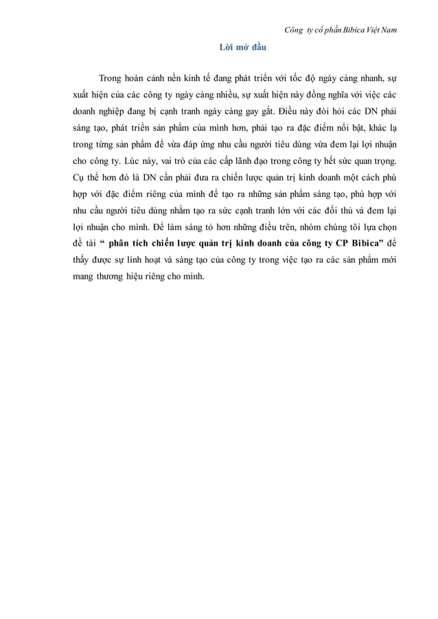 Bài tiểu luận về công ty Bibica | DOCX