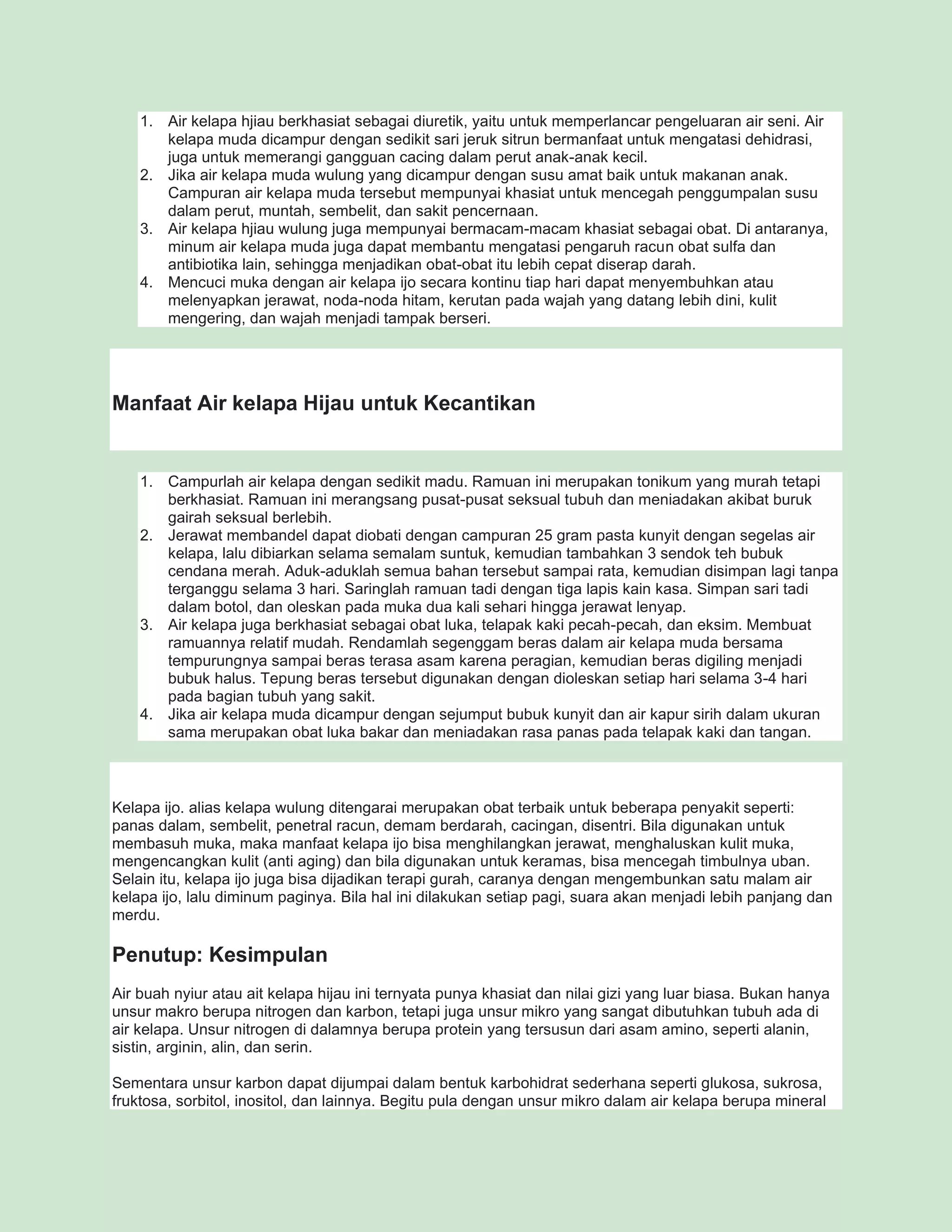 Pohon Kelapa Hijau Wulung | PDF