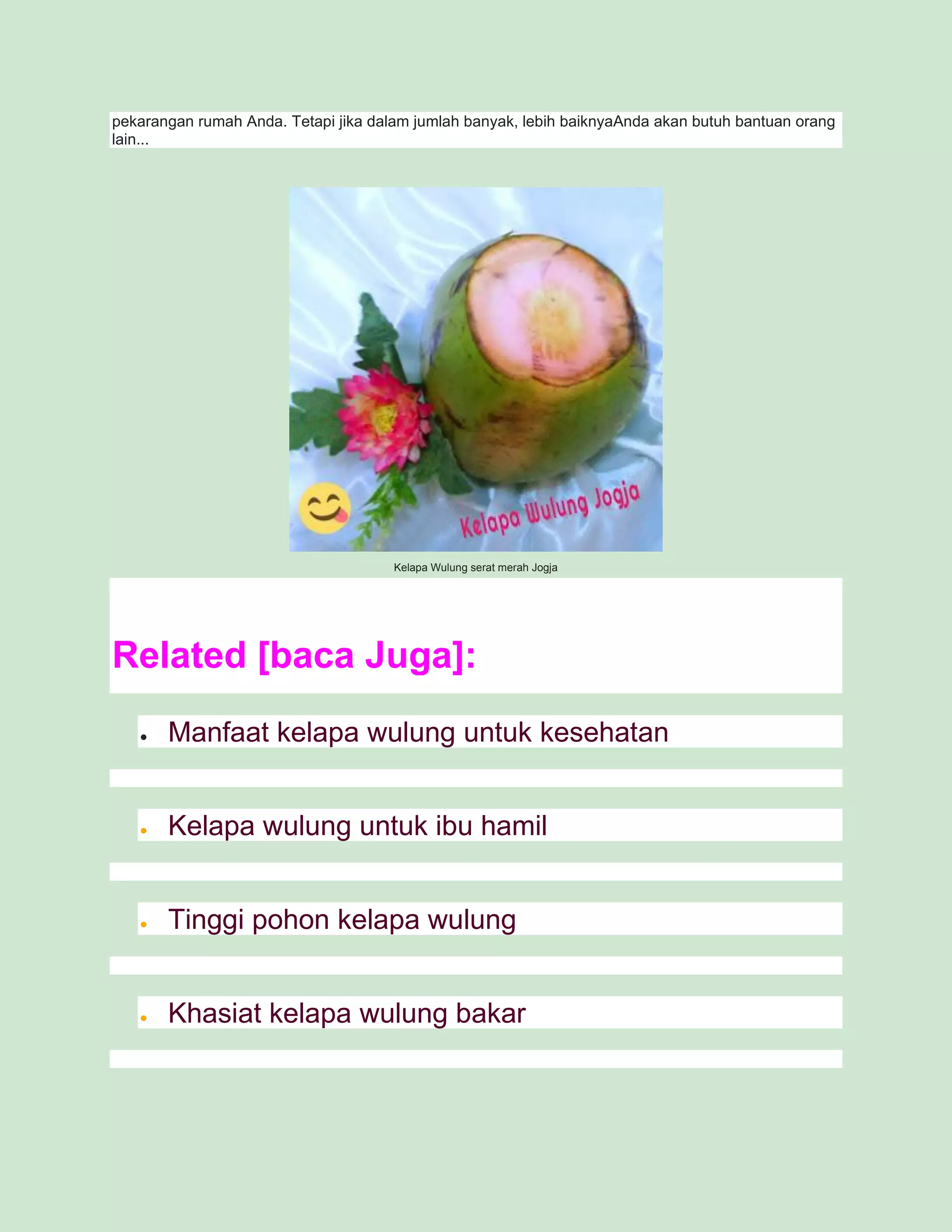 Pohon Kelapa Hijau Wulung | PDF