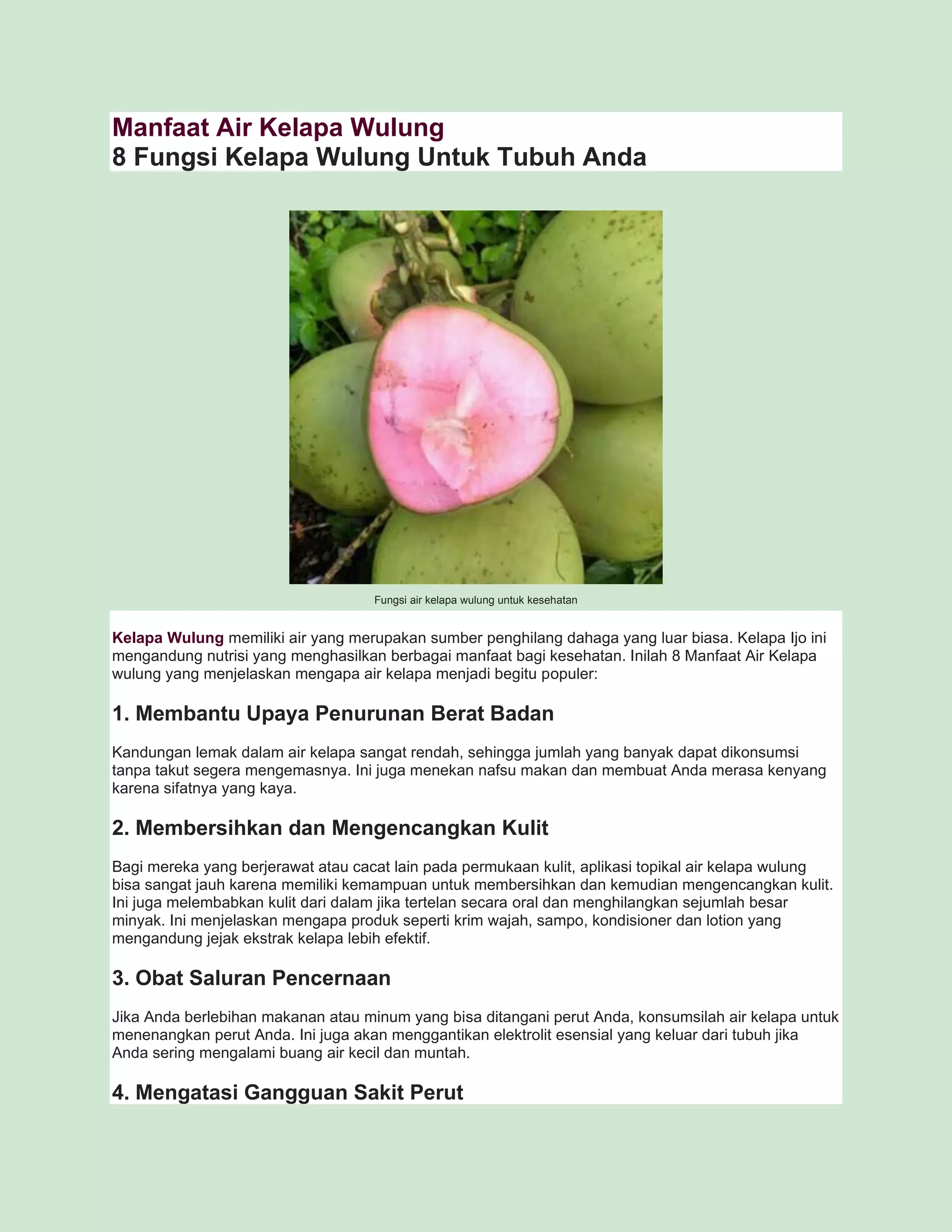 Pohon Kelapa Hijau Wulung | PDF