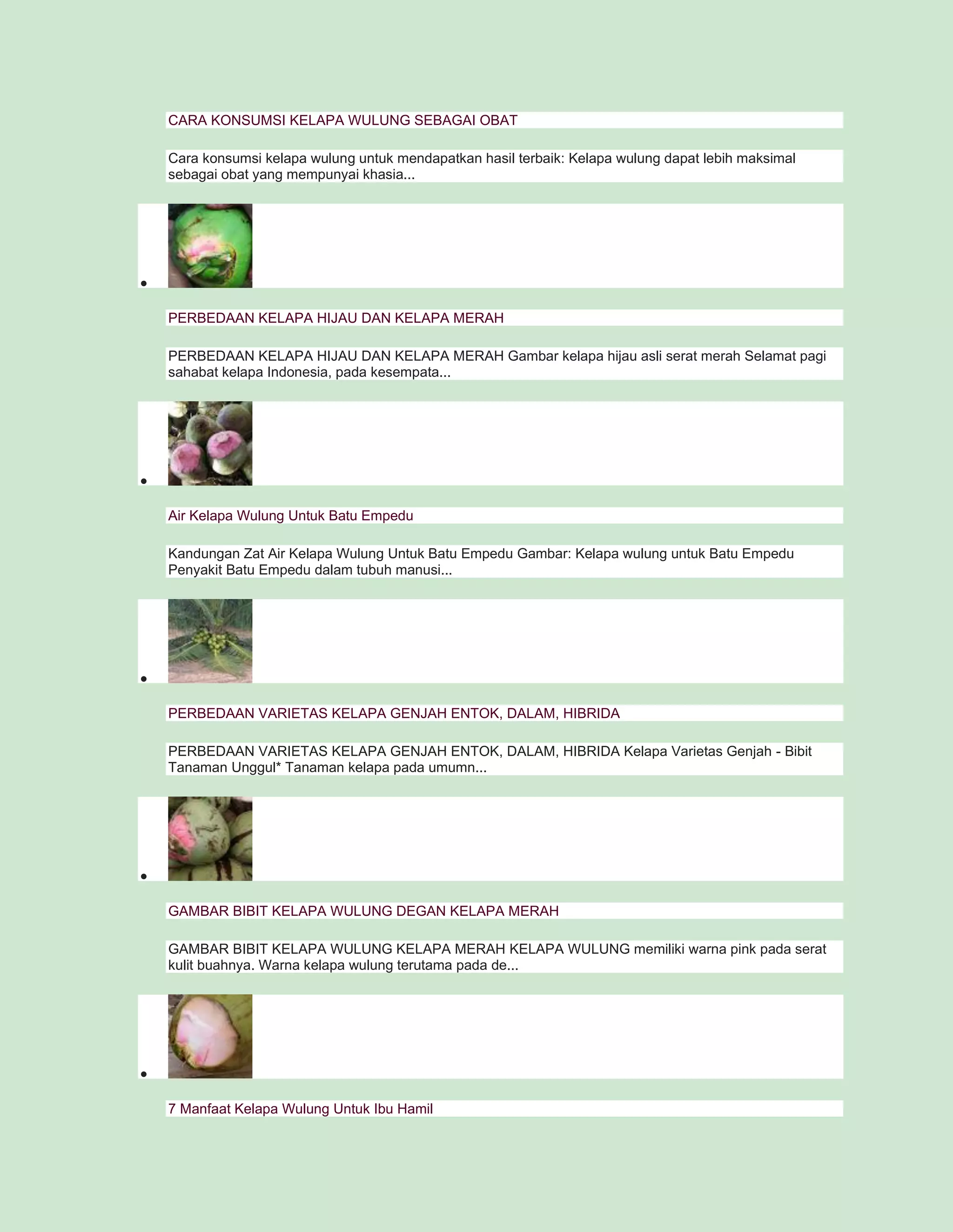 Pohon Kelapa Hijau Wulung | PDF