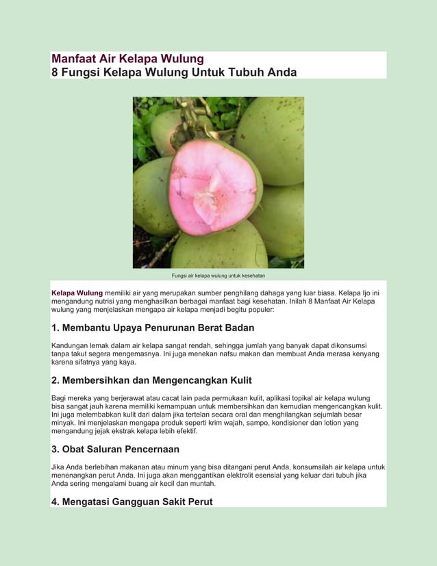 Pohon Kelapa Hijau Wulung | PDF