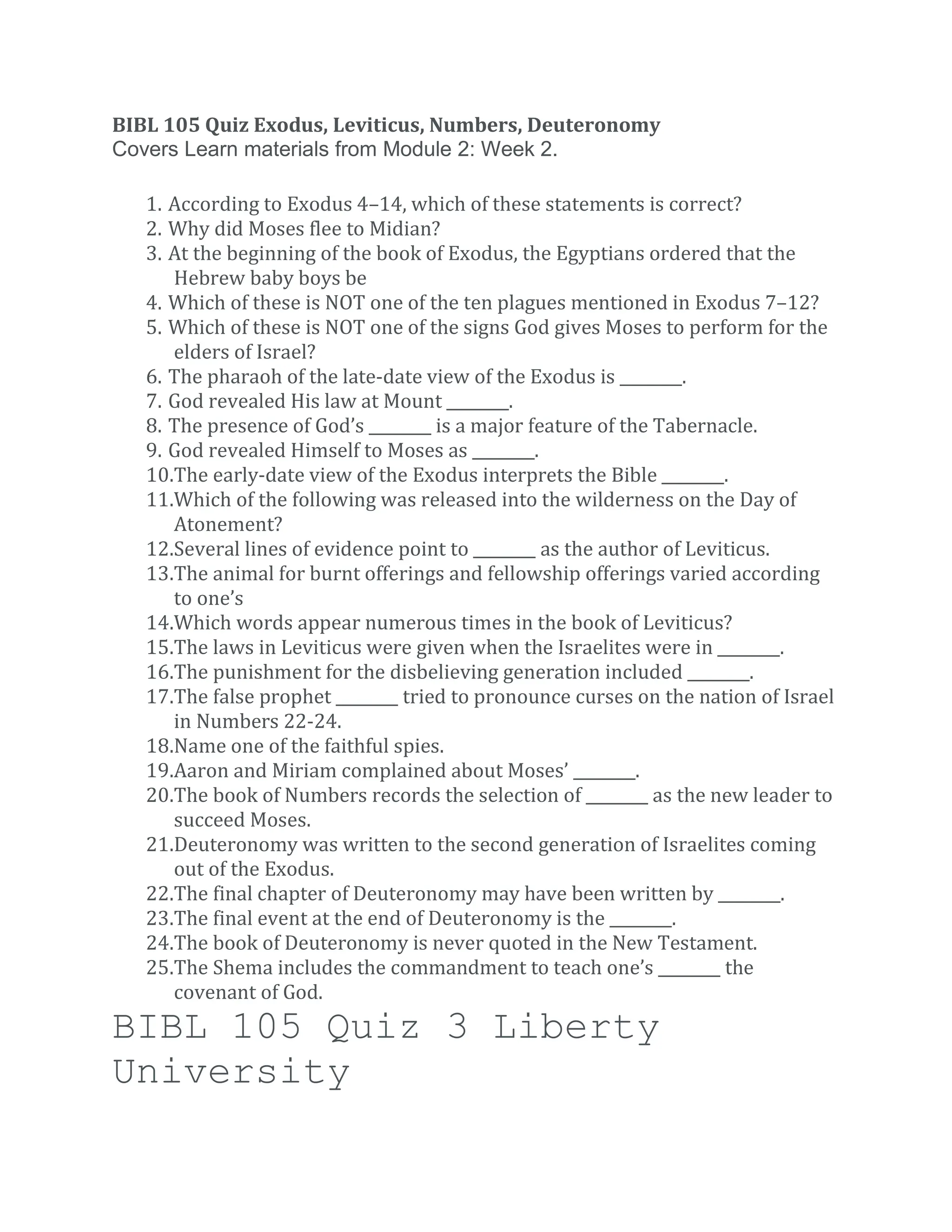 BIBL 105 Quiz 1,2,3,4 Liberty University.docx