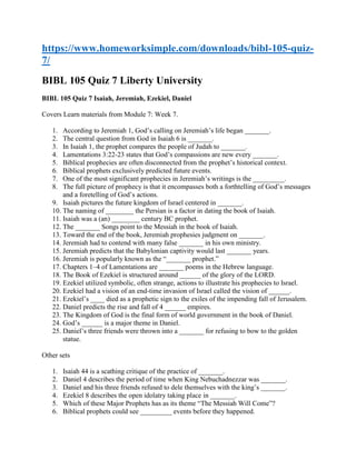BIBL 105 Quiz 7 Liberty University Homeworksimple.com.docx