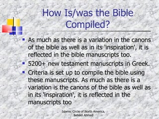 Bible Compilation, Transmission and Alteration | PPT