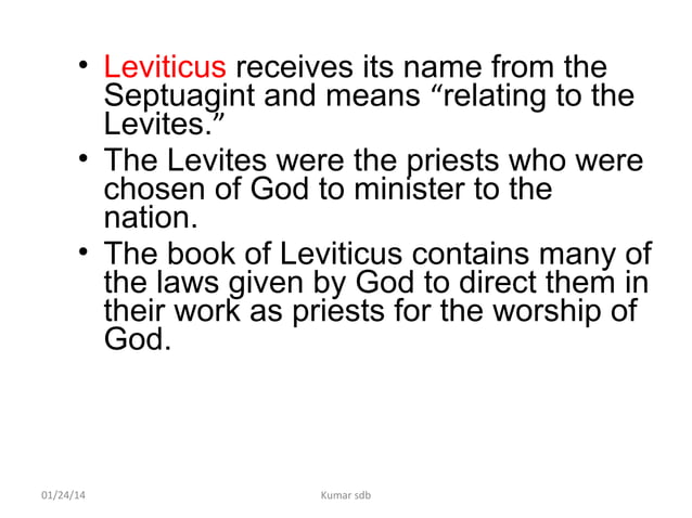 Bible leviticus - do arul | PPT
