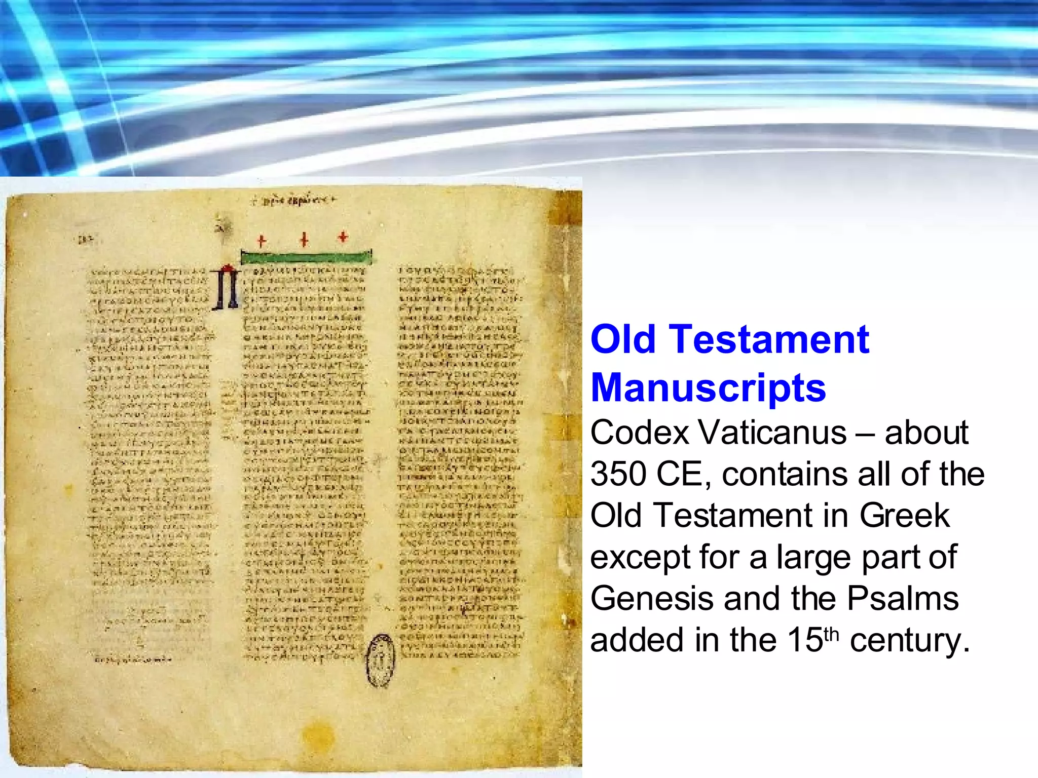 Bible Manuscripts and Translations | PPT