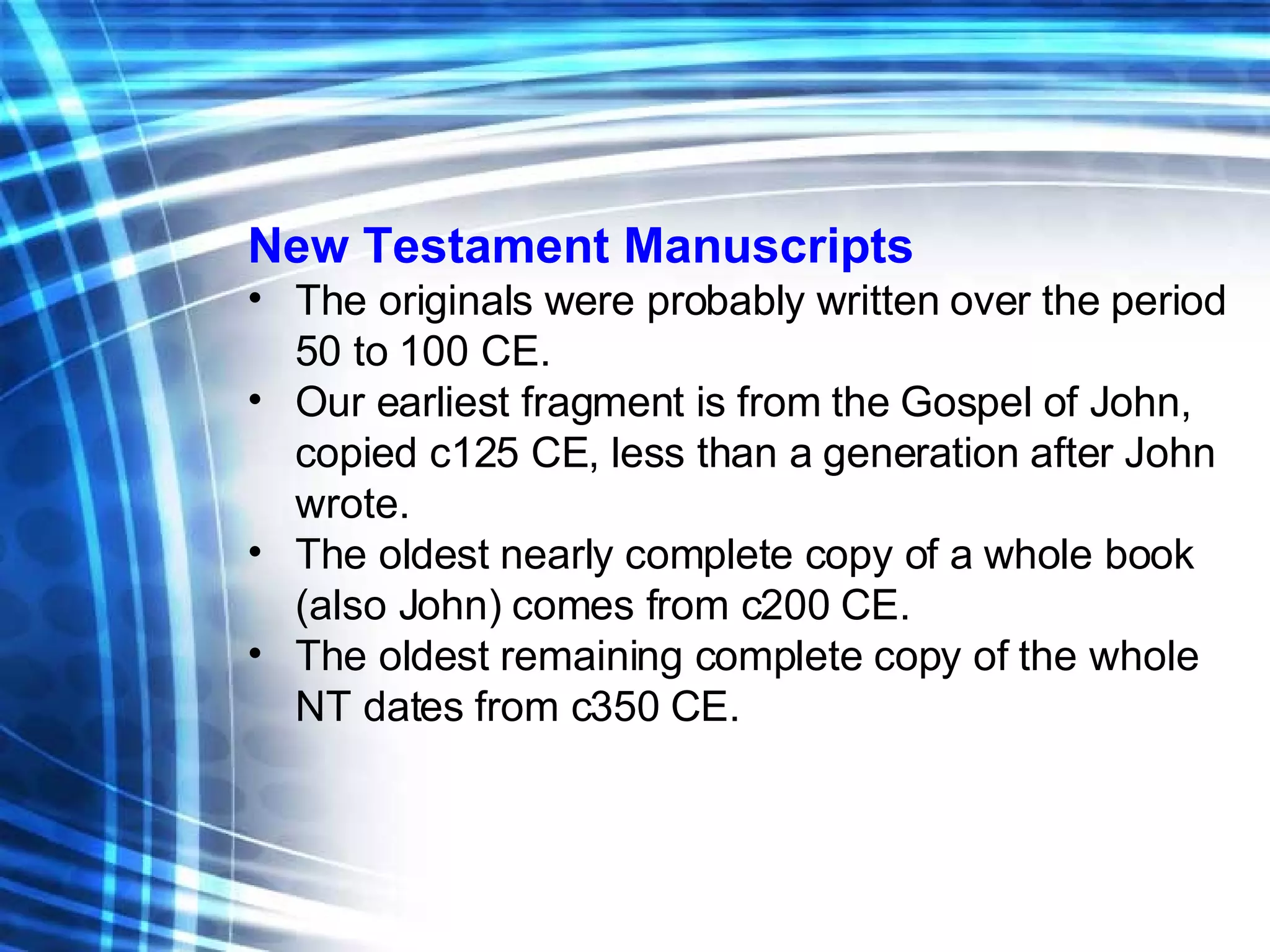 Bible Manuscripts and Translations | PPT