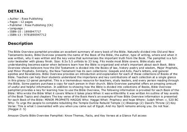 Amazon Charts Bible Overview Pamphlet: Know Themes, Facts, and Key ...