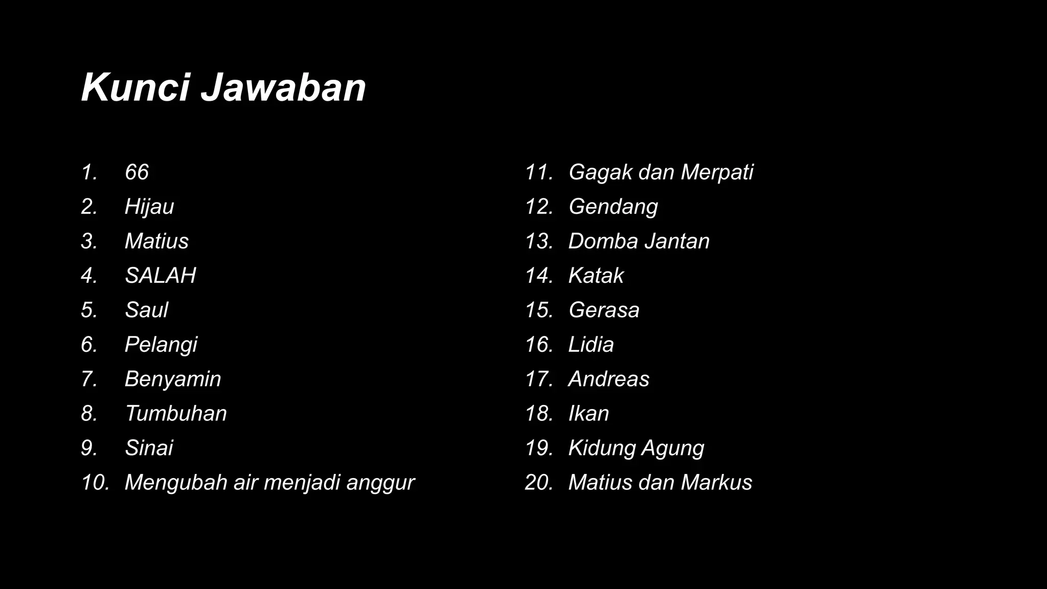 Bible Quiz - Kuis Alkitab | PPTX