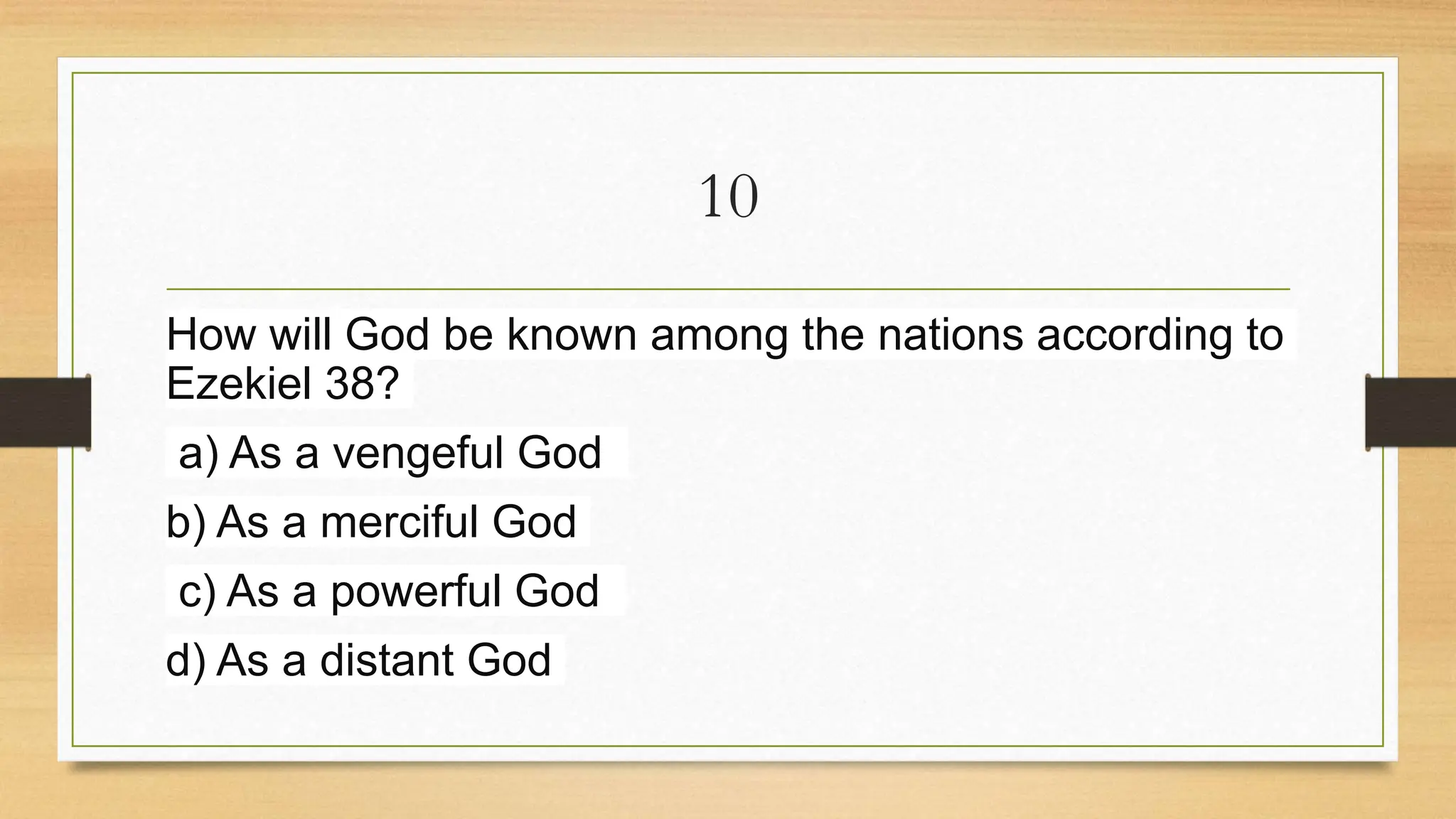 Bible-quiz from the book of Ezekiel and John | PPTX