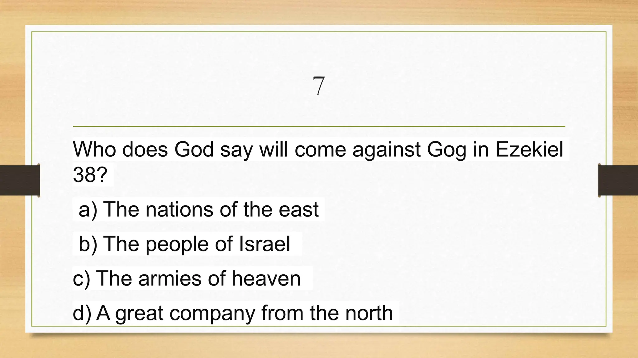 Bible-quiz from the book of Ezekiel and John | PPTX