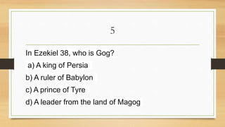 Bible-quiz from the book of Ezekiel and John | PPTX