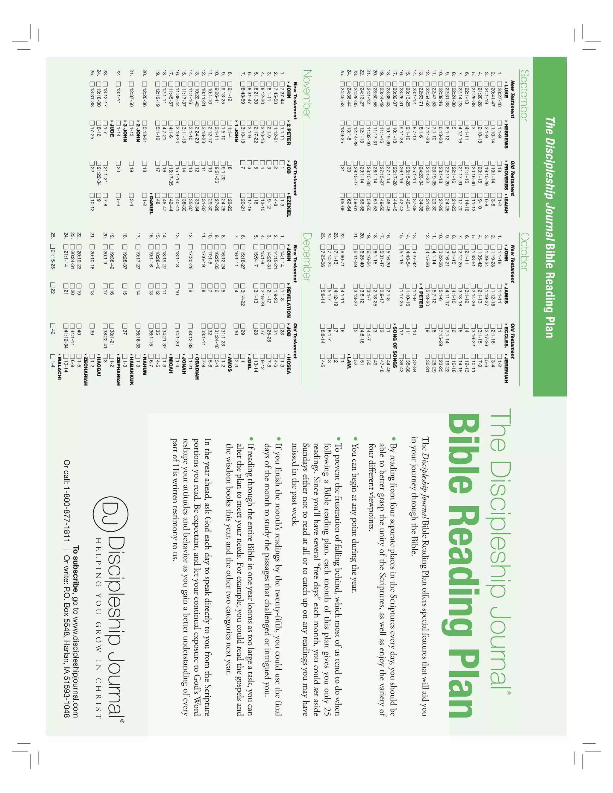 Bible Reading Plan | PDF