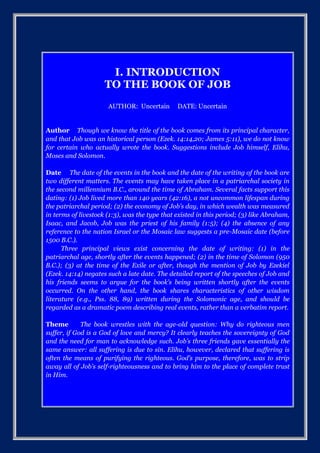 THE BOOK OF JOB | DOC | Christianity | Religion & Spirituality