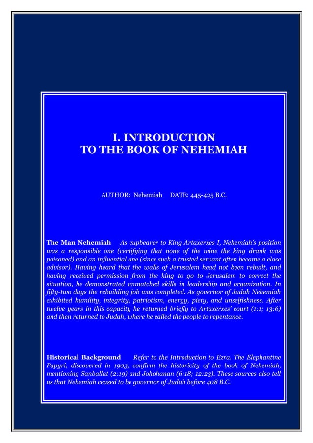 THE BOOK OF NEHEMIAH | DOC | Christianity | Religion & Spirituality