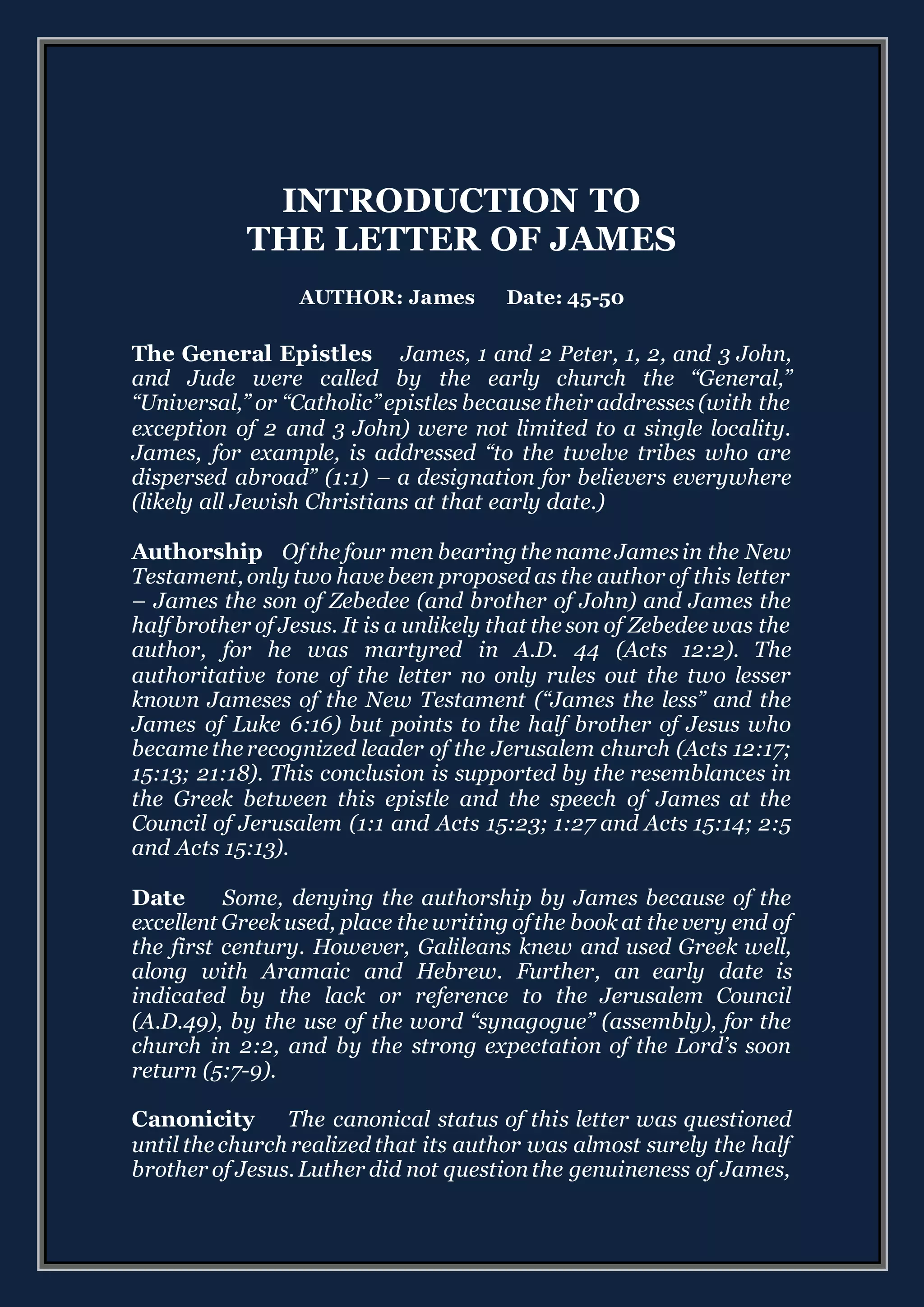 THE LETTER OF JAMES | DOCX