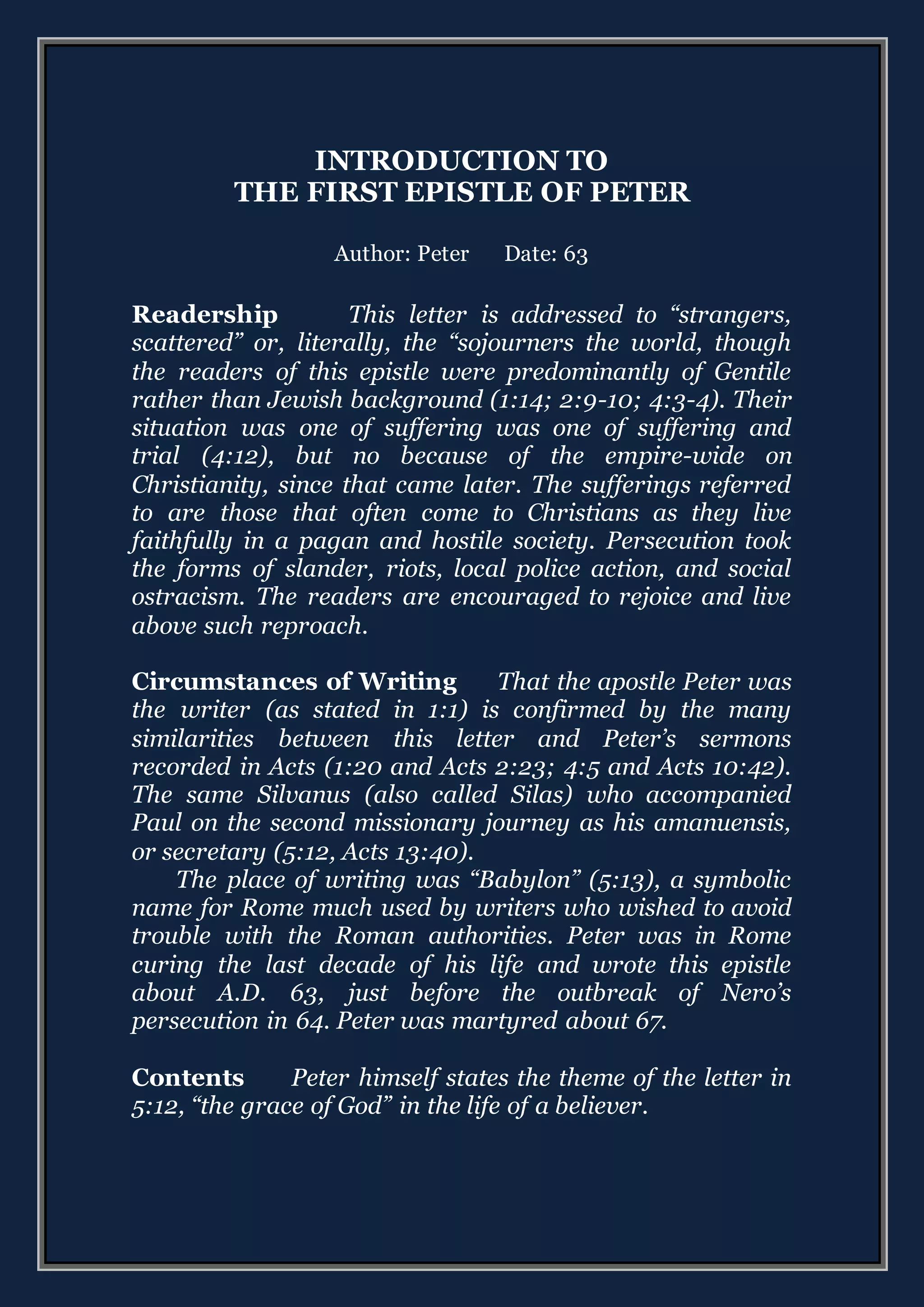 THE FIRST LETTER OF PETER | DOCX
