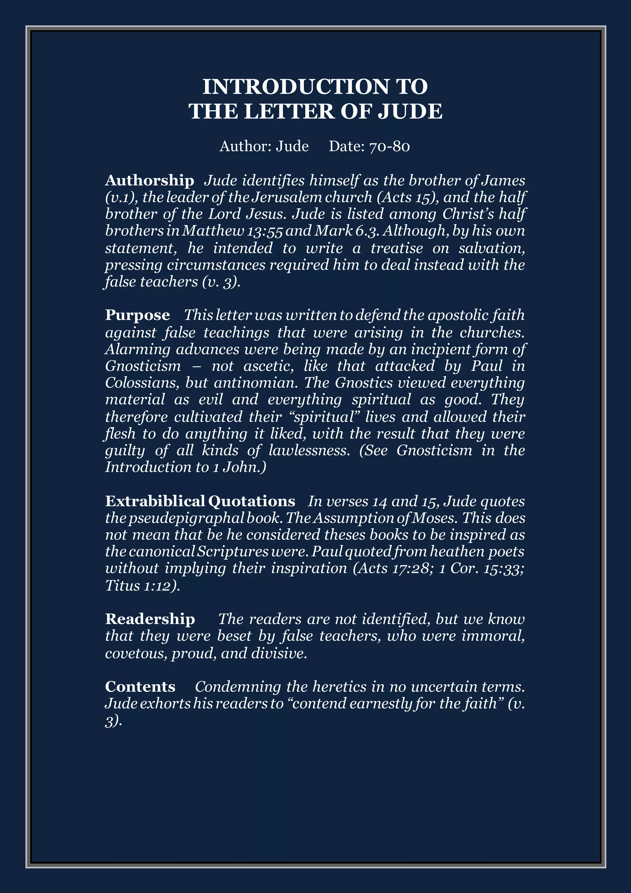 THE LETTER OF JUDE | PDF